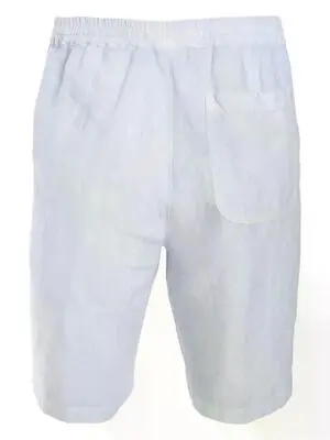 120% Lino Drawstring Pleated Shorts - Blue