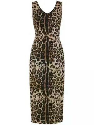 Dolce & Gabbana Leopard-print Sleeveless Midi Dress