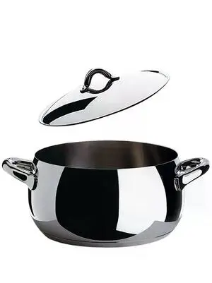 ALESSI Low Stainless Steel Casserole Pot - Silver