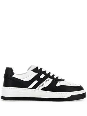 Hogan Panelled Leather Sneakers - Black