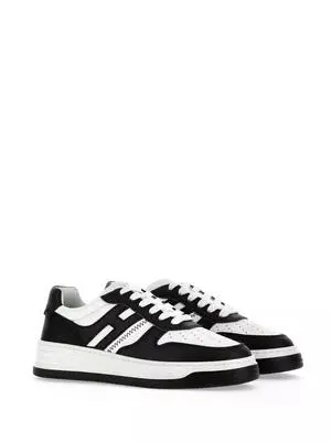 Hogan Panelled Leather Sneakers - Black