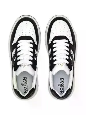 Hogan Panelled Leather Sneakers - Black