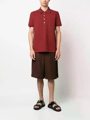 Balmain Monogram-pattern Piqué Polo Shirt