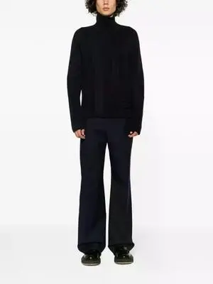 AMI Paris Logo-patch Ribbed-knit Jumper