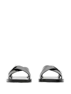 Burberry Strip Shield Leather Slides