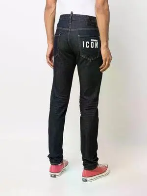 Dsquared2 Icon-logo Straight-leg Jeans - Blue