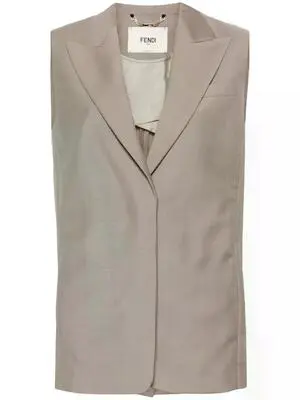 Fendi Embroidered-logo Mohair-wool Waistcoat