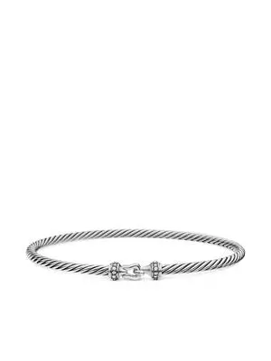 David Yurman Sterling Classic Cable Diamond Buckle Bracelet