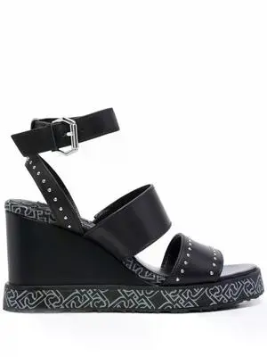 Liu Jo 95mm Wedge Sandals With Silver-tone Studs