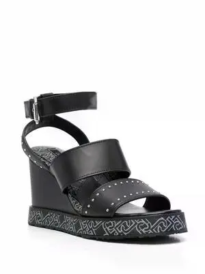 Liu Jo 95mm Wedge Sandals With Silver-tone Studs