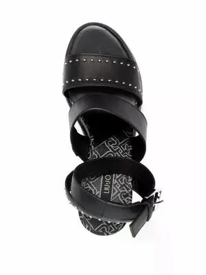 Liu Jo 95mm Wedge Sandals With Silver-tone Studs
