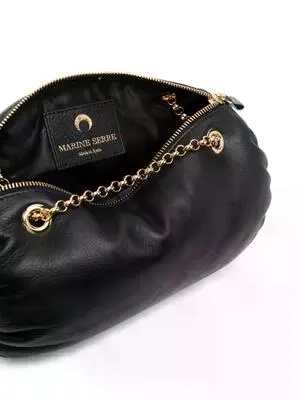 MARINE SERRE Pillow Leather Shoulder Bag - Black