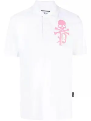 Philipp Plein Skull & Bones Polo Shirt - White