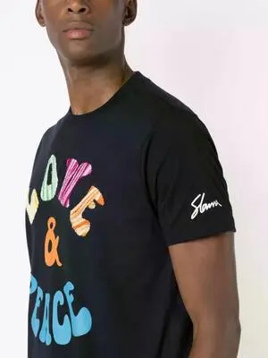 AMIR SLAMA Graphic-print Embroidered T-shirt
