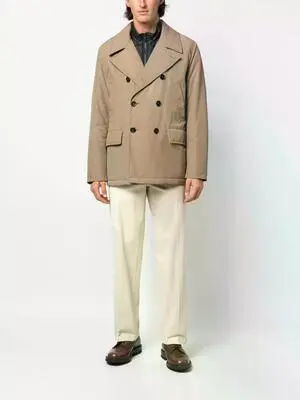 FAY Padded Double-breasted Jacket - Neutrals