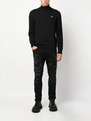 Philipp Plein Roll-neck Merino Wool Jumper