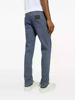 Dolce & Gabbana Slim-cut Logo-patch Jeans