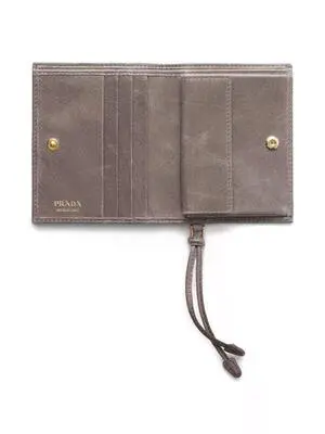 Prada Small Logo-detail Wallet - Grey