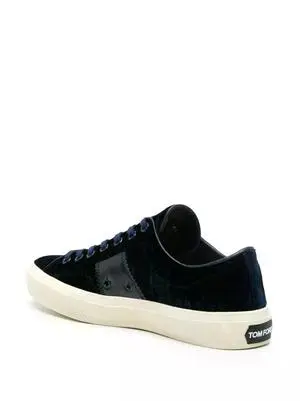 TOM FORD Cambridge Crocodile-effect Leather Sneakers - Blue