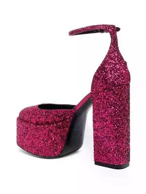 Paris Texas 140mm Glitter Embellished Platform Pumps