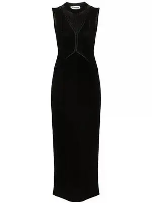 JIL SANDER Crew-neck Knitted Maxi Dress