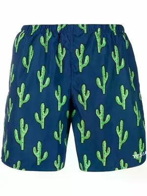 YES I AM Cactus-print Swim Shorts - Blue