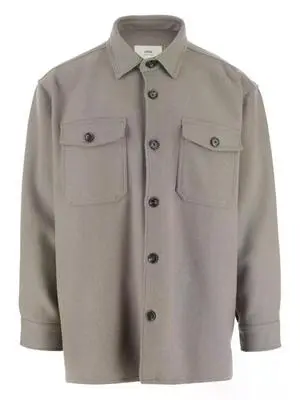 AMI Paris Spread-collar Wool-blend Shirt Jacket