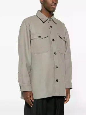 AMI Paris Spread-collar Wool-blend Shirt Jacket