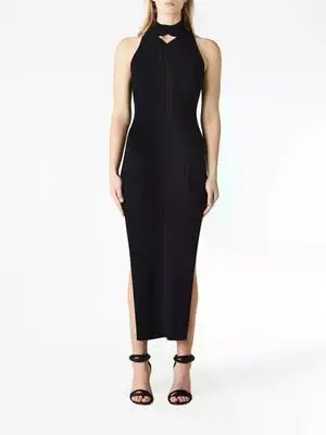 COURREGES Cut-out Ribbed Midi Dress