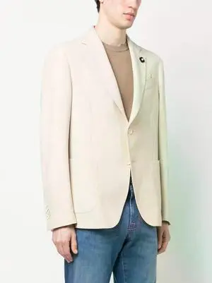 LARDINI Woven Single-breasted Blazer - Brown