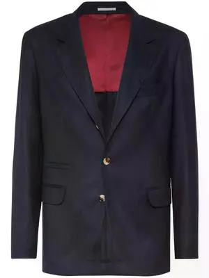 Brunello Cucinelli Single-breasted Cashmere Blazer - Blue