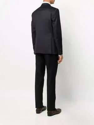 Tagliatore Fitted Double-breasted Suit - Blue