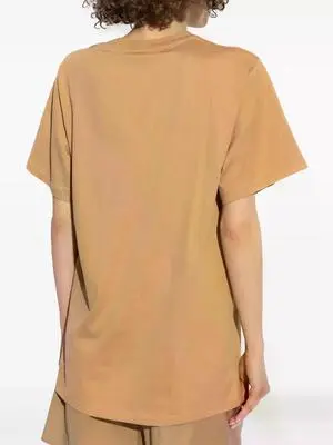 Max Mara Monogram-embroidered Cotton T-shirt - Neutrals
