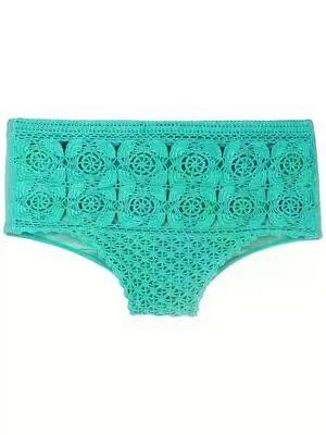 AMIR SLAMA Crochet Knit Swim Trunks - Green
