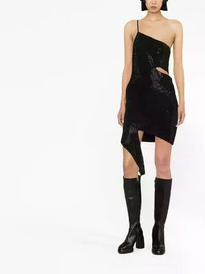 ANDREĀDAMO Rhinestone-embellished Minidress