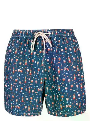 MC2 SAINT BARTH Graphic-print Swim Shorts - Blue