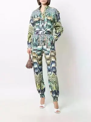 Chufy Patterned Belted Jumpsuit