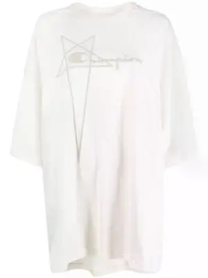 Rick Owens Logo-embossed Oversized Cotton T-shirt