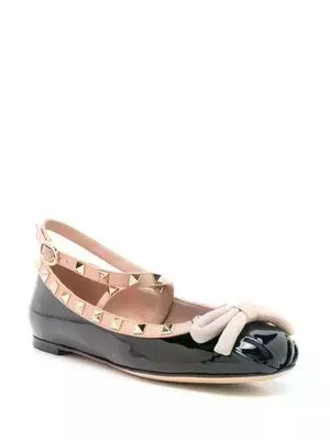 Valentino Garavani Rockstud Patent Leather Ballerina Flats