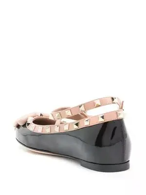 Valentino Garavani Rockstud Patent Leather Ballerina Flats