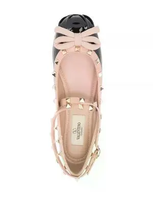 Valentino Garavani Rockstud Patent Leather Ballerina Flats