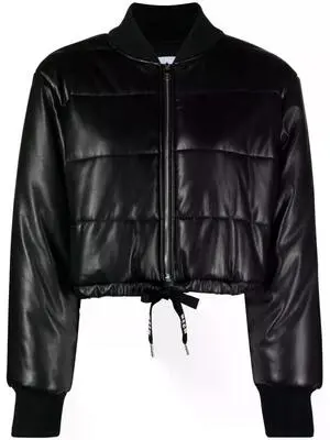 MSGM Padded Cropped Faux-leather Jacket