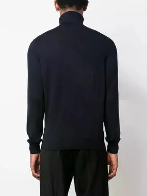 FAY Roll-neck Virgin Wool Sweater - Blue