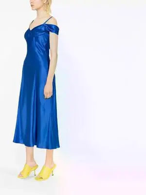 Alberta Ferretti Off-the-shoulder Midi Dress