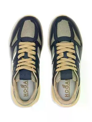 Hogan Panelled Leather Sneakers - Blue