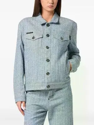 Philipp Plein Textured Cropped Jacket
