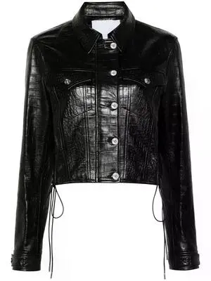 Rabanne Crocodile-embossed Leather Jacket