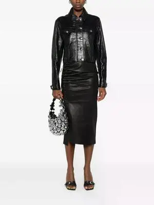 Rabanne Crocodile-embossed Leather Jacket