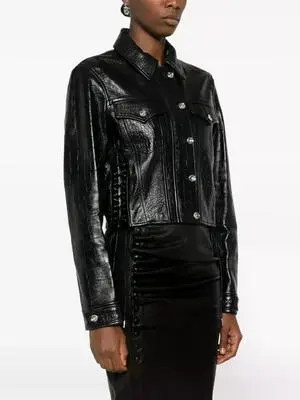 Rabanne Crocodile-embossed Leather Jacket