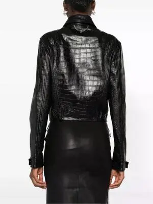 Rabanne Crocodile-embossed Leather Jacket